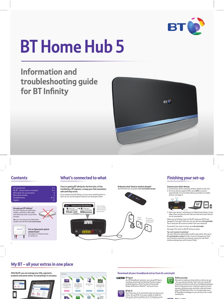 BT Home Hub 5 Engineer Install Guide EI 4.1 (2.0-01) | PDF | Wi Fi ...