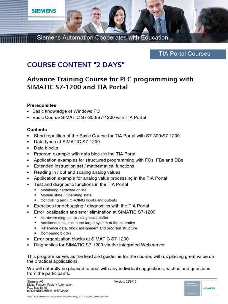 Advance S7 1200 Tia Portal En Training Pdf