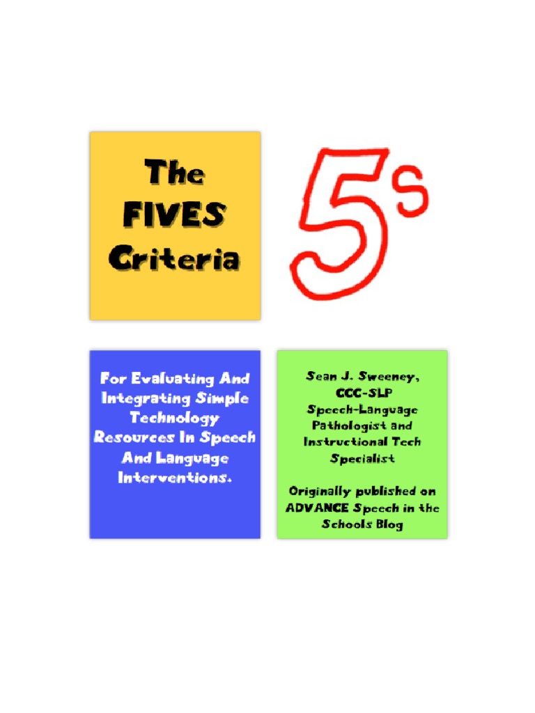 Fives Booklet | PDF | Speech Language Pathology | Curriculum