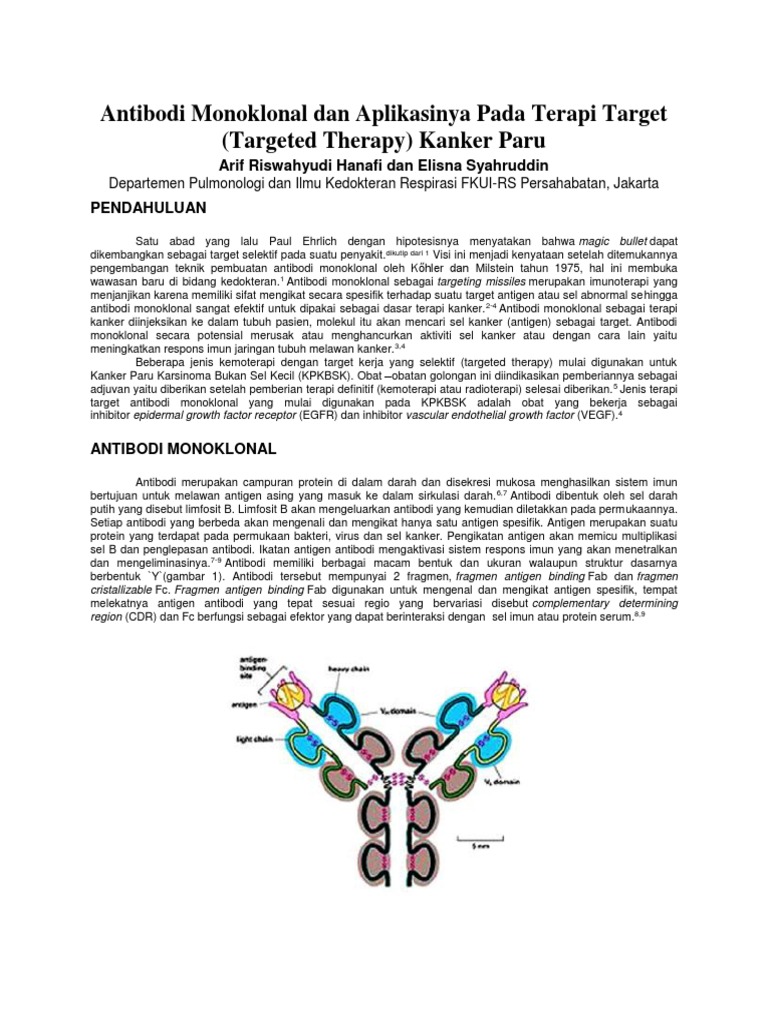 Antibodi Monoklonal Dan Aplikasinya Pada Terapi Target | PDF