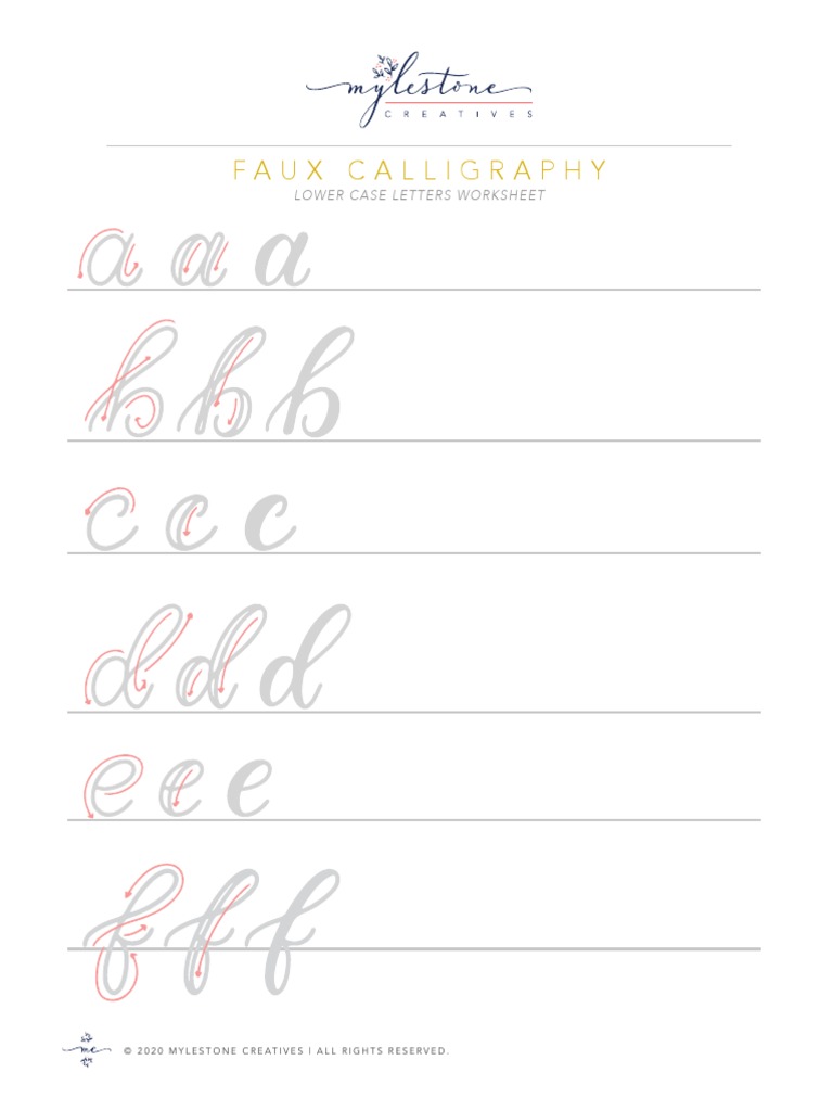 MC FauxCalligraphy Worksheet | PDF