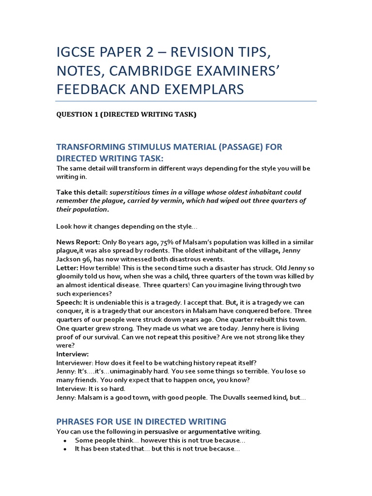 Revision For IGCSE English | PDF | Narration | Persuasion