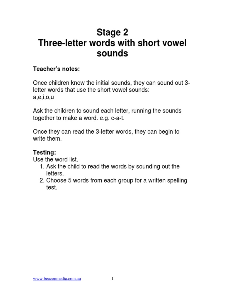 Three Letter Words Sentences | PDF