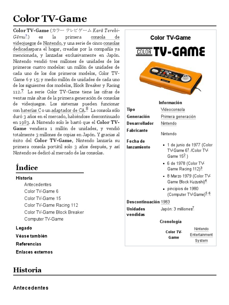 Color TV Game | PDF | Plataformas de videojuegos | Empresas de ...