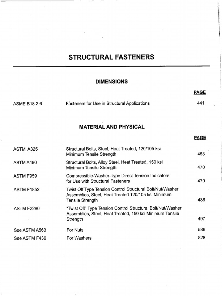 (440-507) Structural Fasteners - IFI PDF | PDF