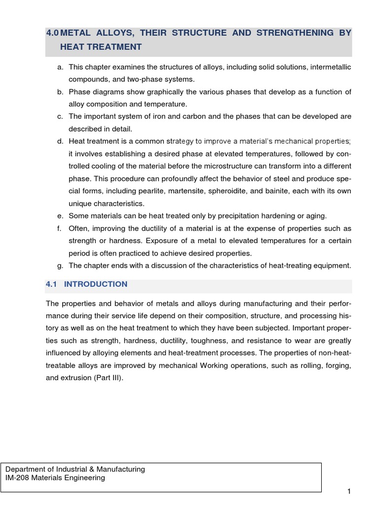 Understanding the Structures, Properties, and Heat Treatment of Metal ...
