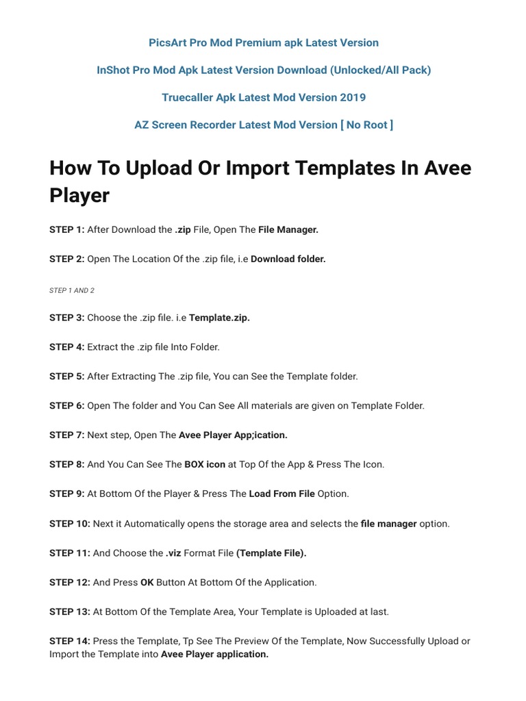 Avee Player Template 79 TECH SIVA | PDF