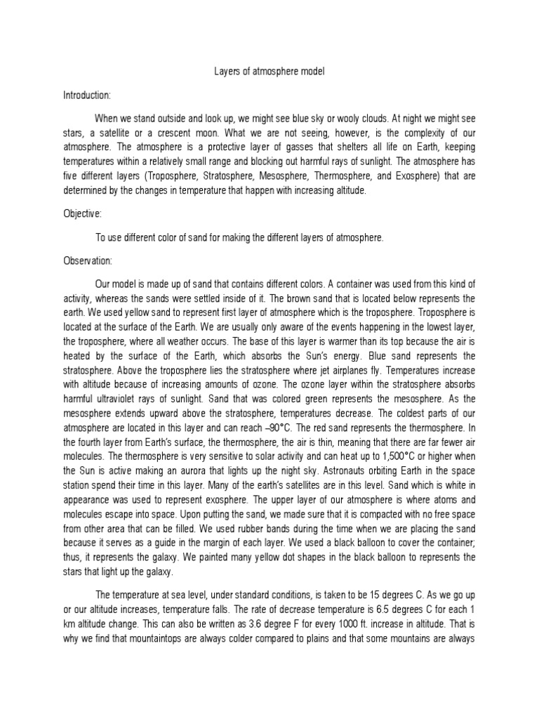 Narrative Report in Atmosphere Sand | PDF | Atmosphere Of Earth ...