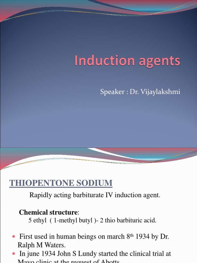 Thiopentone Sodium: Induction Agent Overview | PDF | Opioid | Morphine