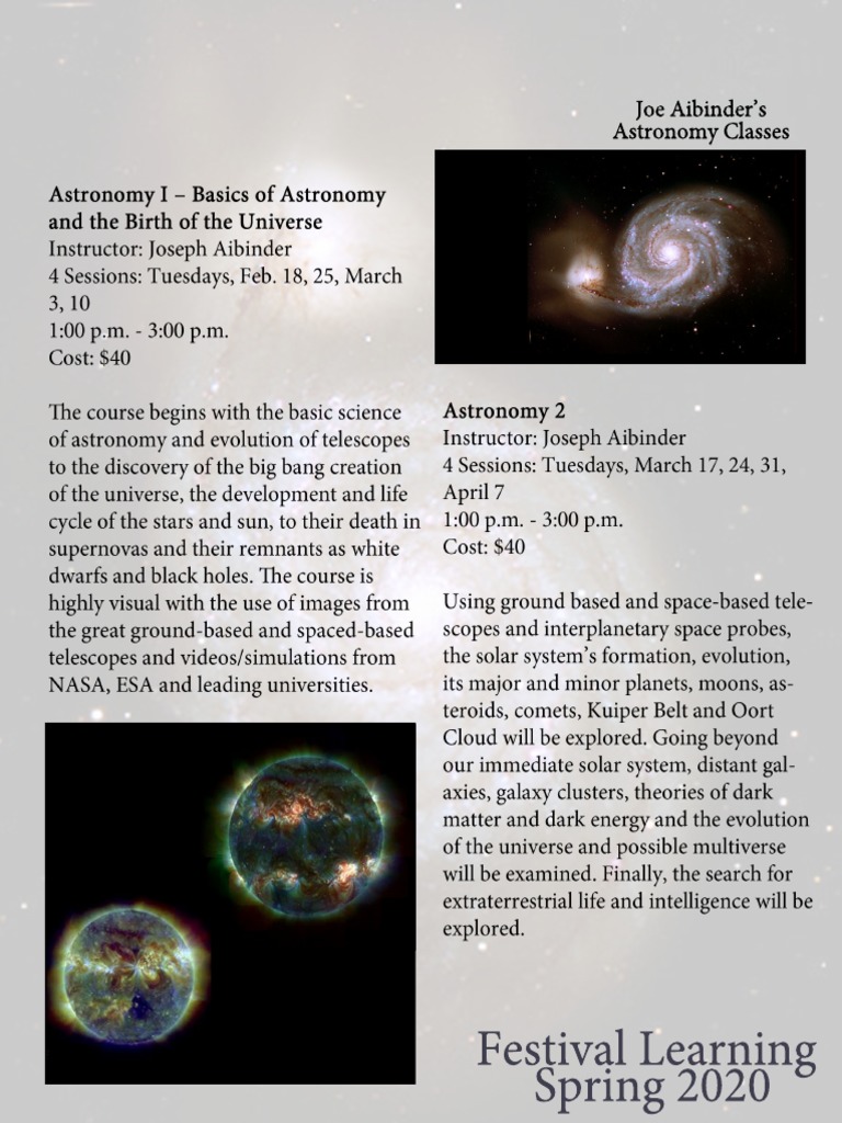 Astronomy Classes at SCF | PDF