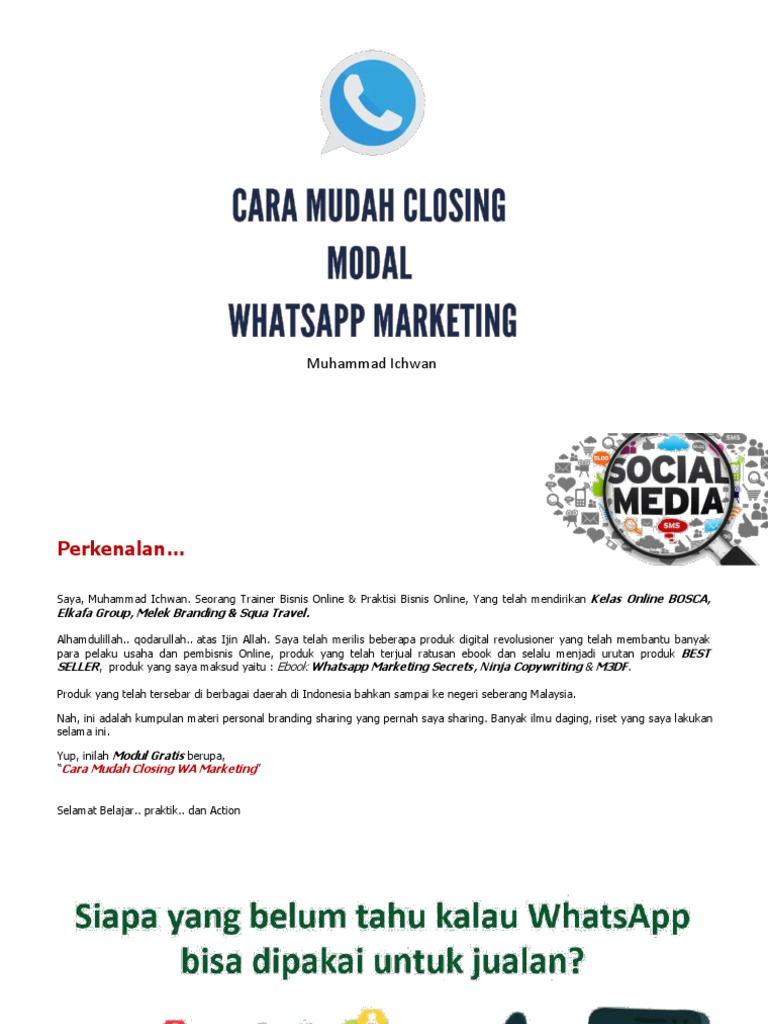 Cara Mudah Closing Modal Wa Marketing | PDF