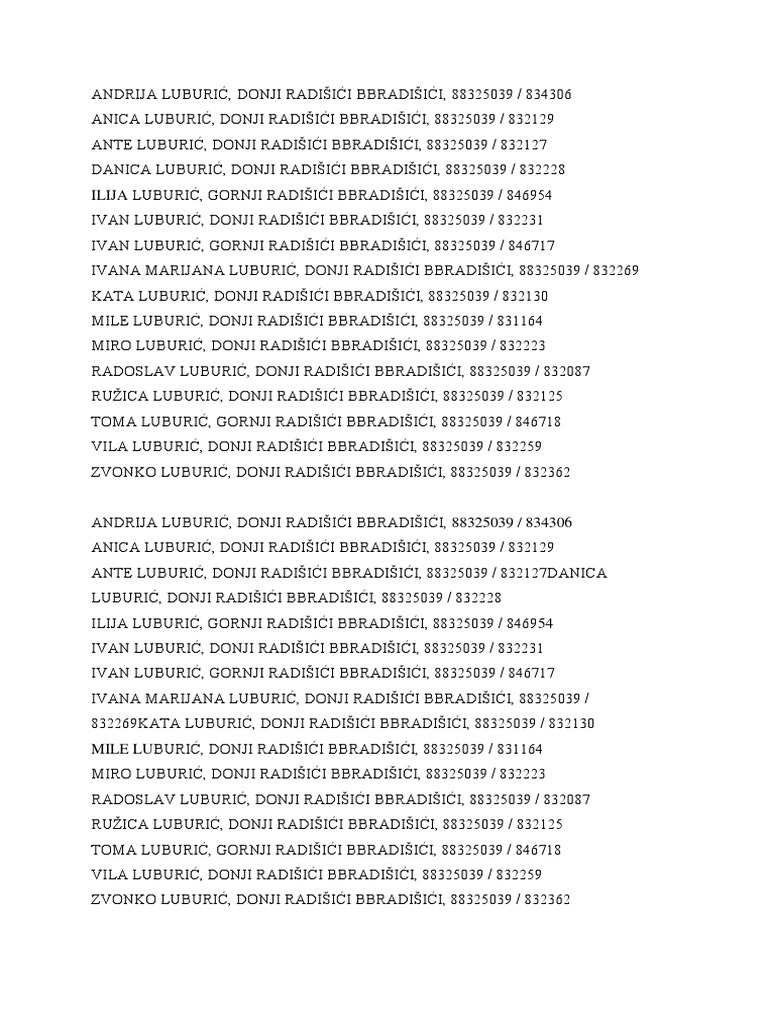 Telefonski Imenik | PDF