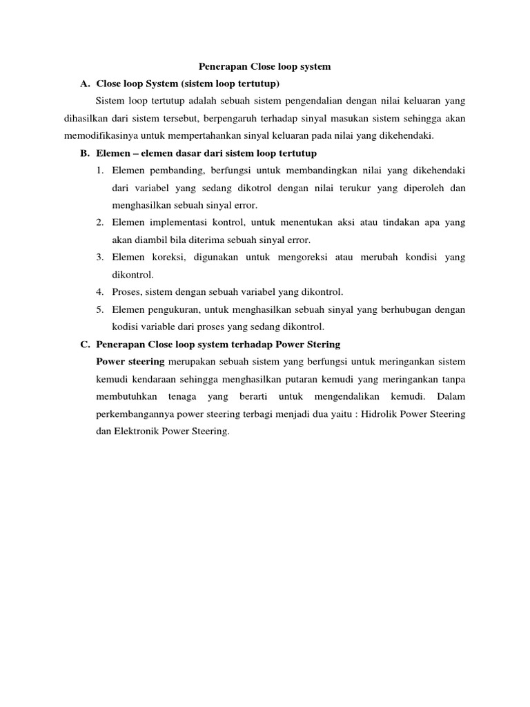 Penerapan Close Loop System | PDF