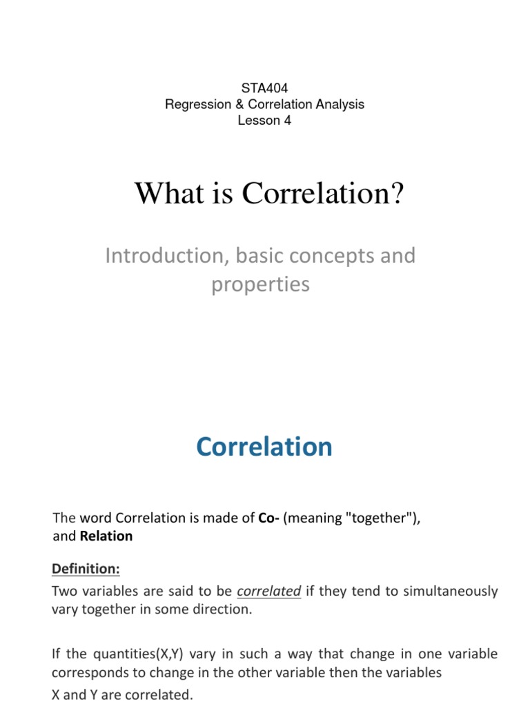 4-1 Introduction To Corrrelation and Its Properties | PDF | Correlation ...