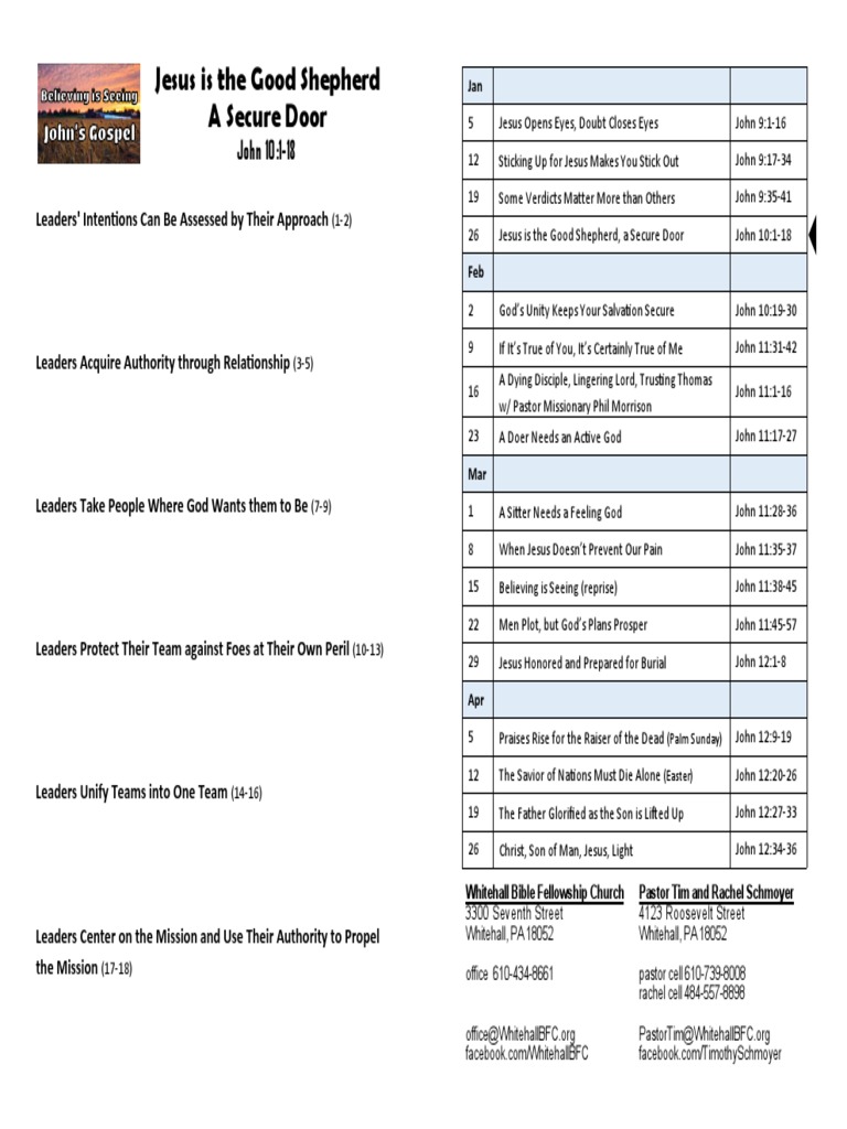 Jesus Is A Good Shepherd, A Secure Door | Download Free PDF | Theology ...
