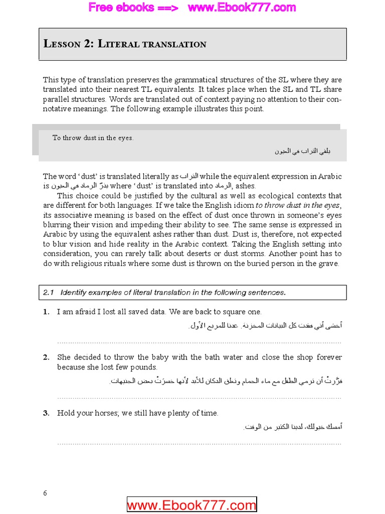 Advanced English Arabic Translation 19 | PDF | Idiom | Translations