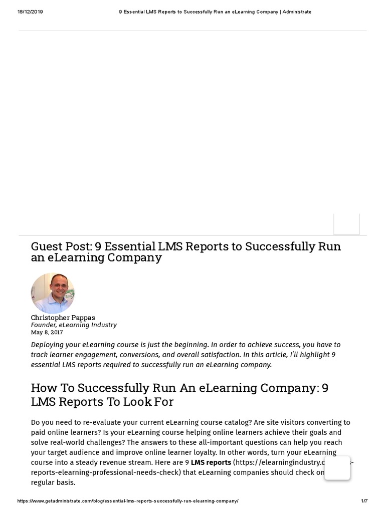 9 Essential LMS Reports To Successfully Run An Elearning Company ...