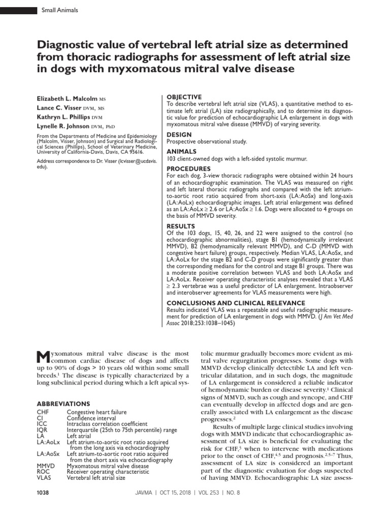 Vlas in Dogs | PDF | Echocardiography | Heart Failure