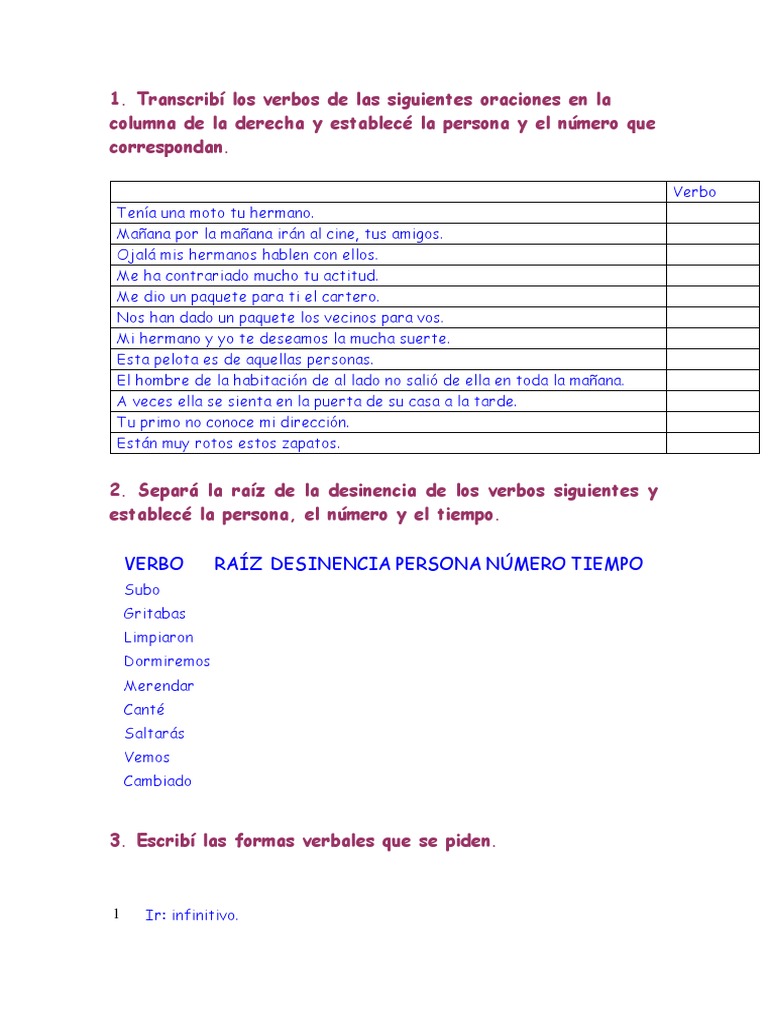 10 Ejercicios para Practivar Verbos | PDF | Verbo | Filología