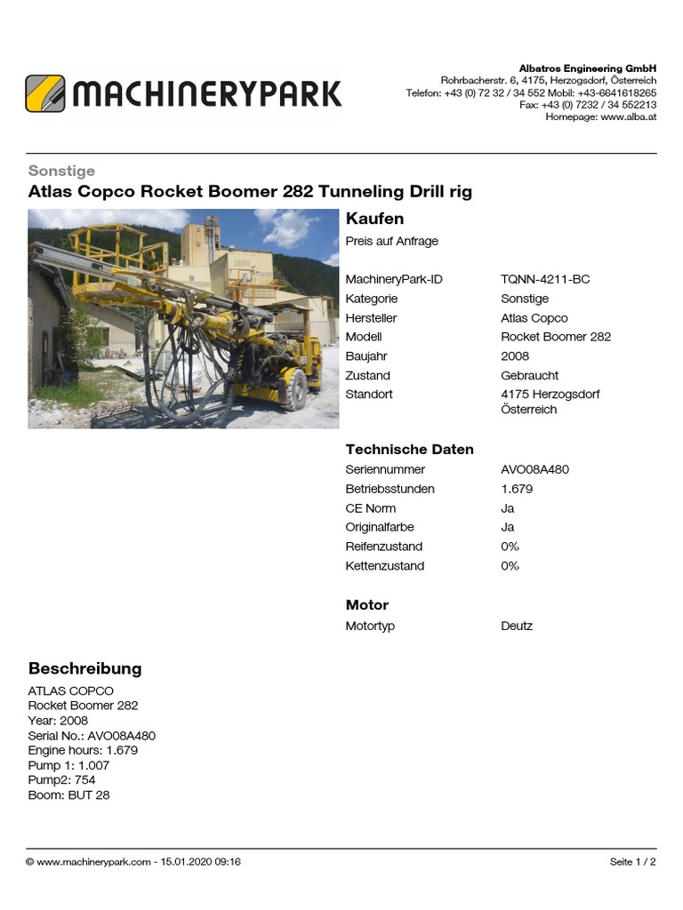 Albatros-Engineering-Gmbh-Boomer 282 PDF | PDF