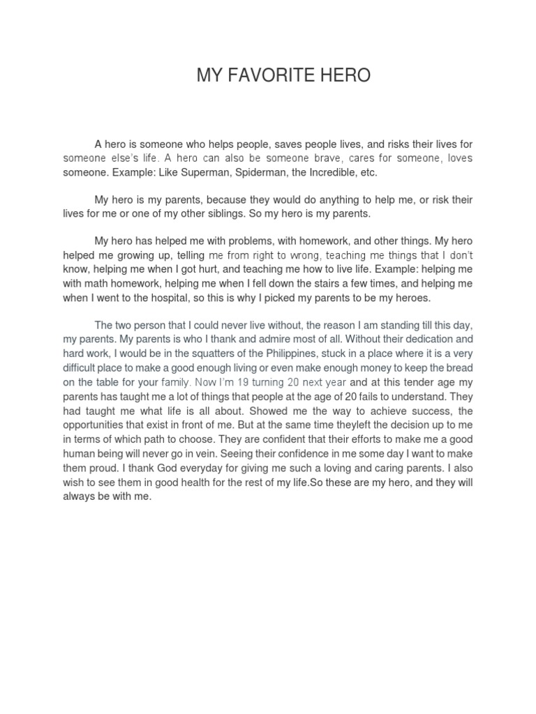 My Favorite Hero | PDF