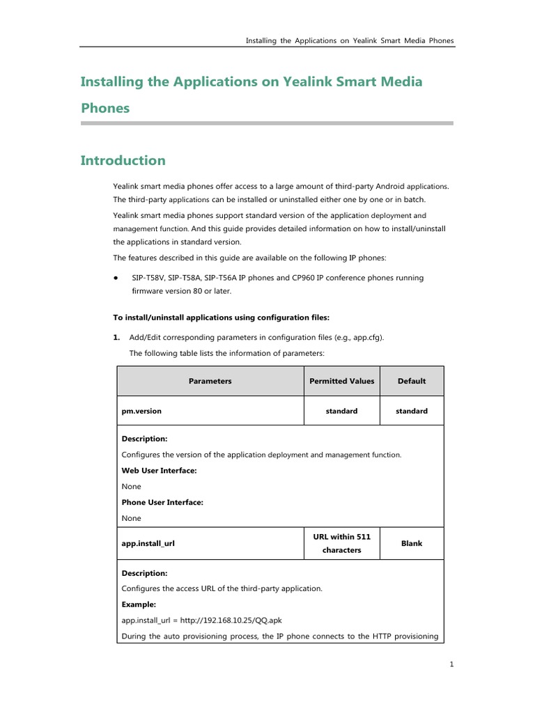 Installing+the+Applications+on+Yealink+Smart+Media+Phones+V1 1 | Download Free PDF | Mobile App ...