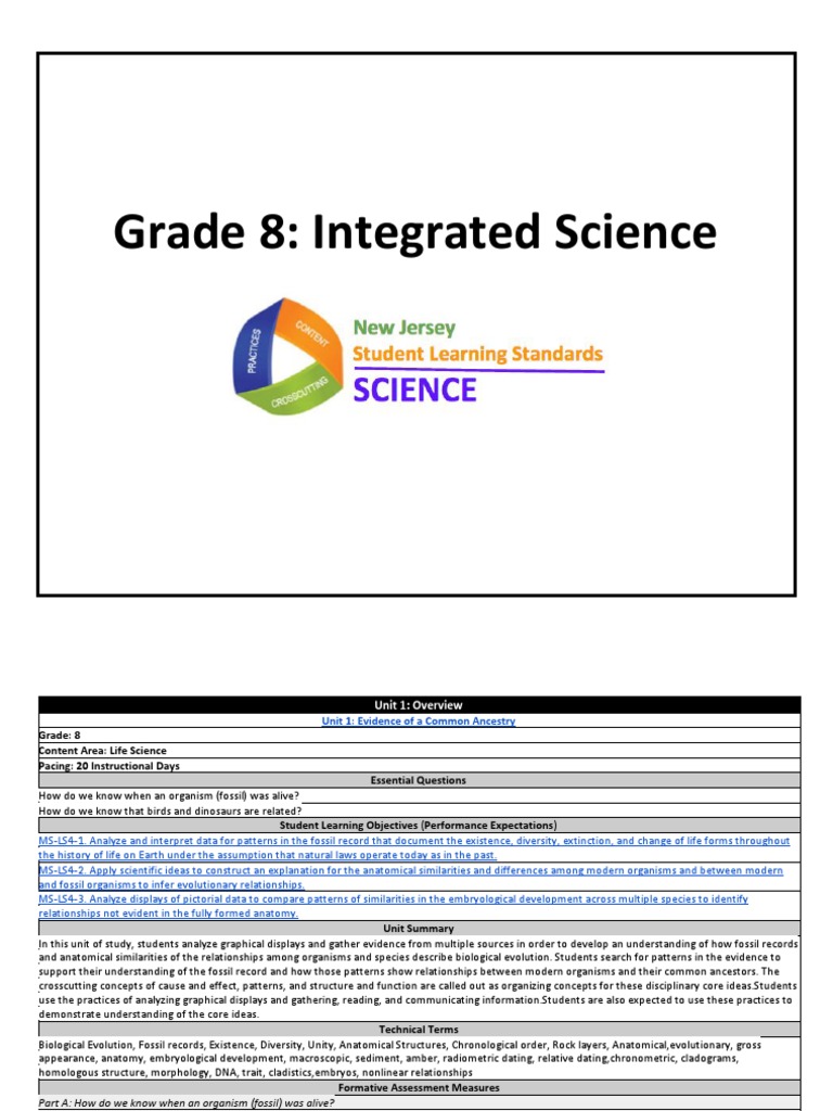 Grade 8 - Integrated Science PDF | PDF | Natural Selection | Evolution