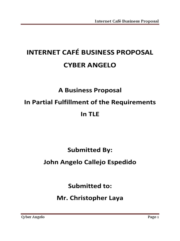 Internet Café Business Proposal | PDF | Internet | Advertising