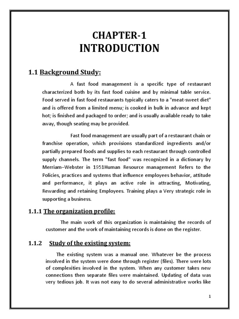 VISUAL BASIC 6.0 PROJECT ON Fast Food Management System | PDF ...