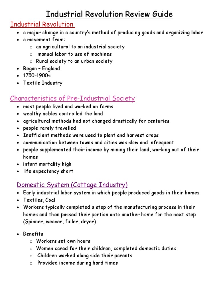 Industrial Revolution Notes | PDF | Industrial Revolution | Industries