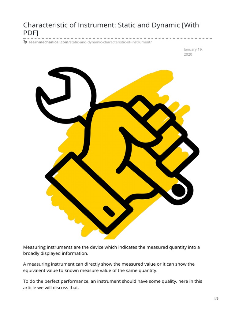 Characteristic of Instrument Static and Dynamic With PDF | PDF ...