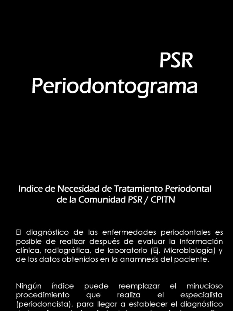 16 - Clase PSR y Periodontograma | PDF | Diagnostico medico ...