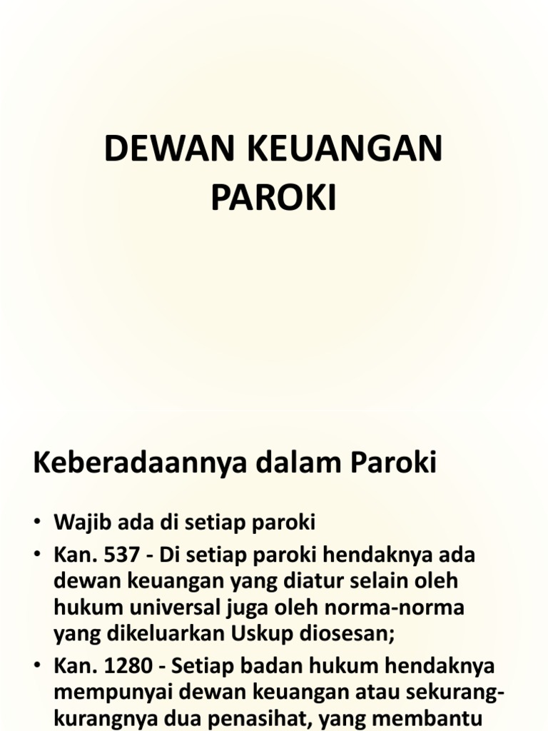 Dewan Keuangan Paroki | PDF