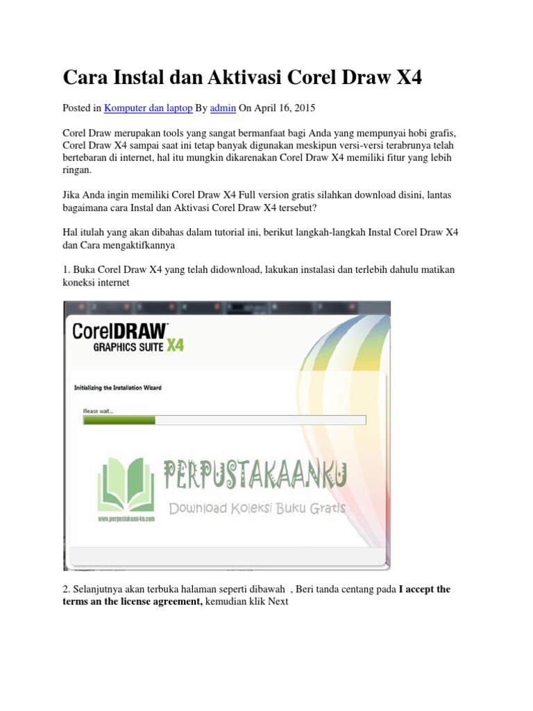 Cara Instal Dan Aktivasi Corel Draw X4 | PDF