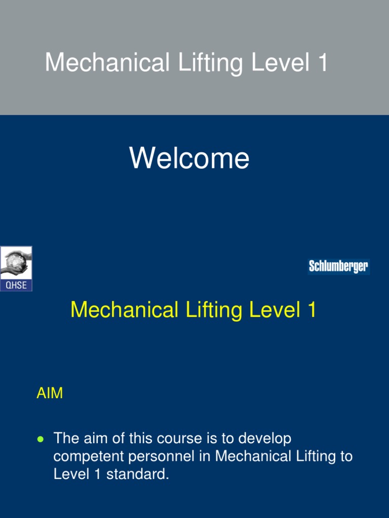 Mechanical Lifting Level 1 Training Guide | PDF | Equipment ...