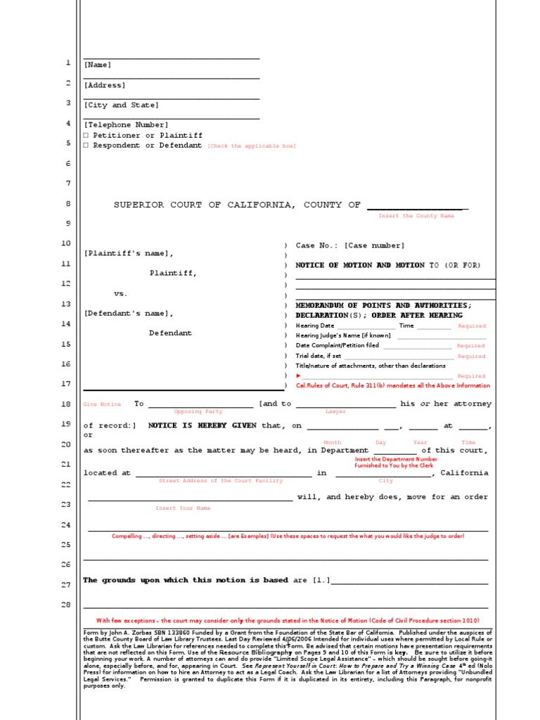 Generic Motion | Supreme Court Of California | State Bar Of California