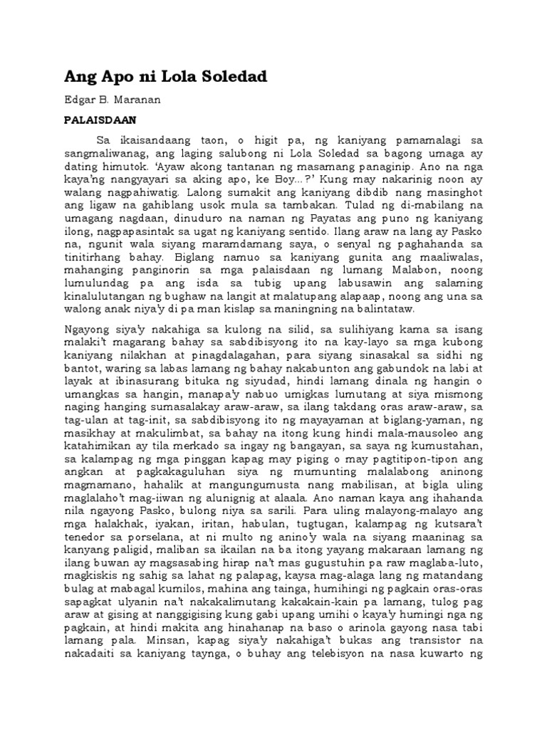 Ang Apo Ni Lola Soledad | PDF