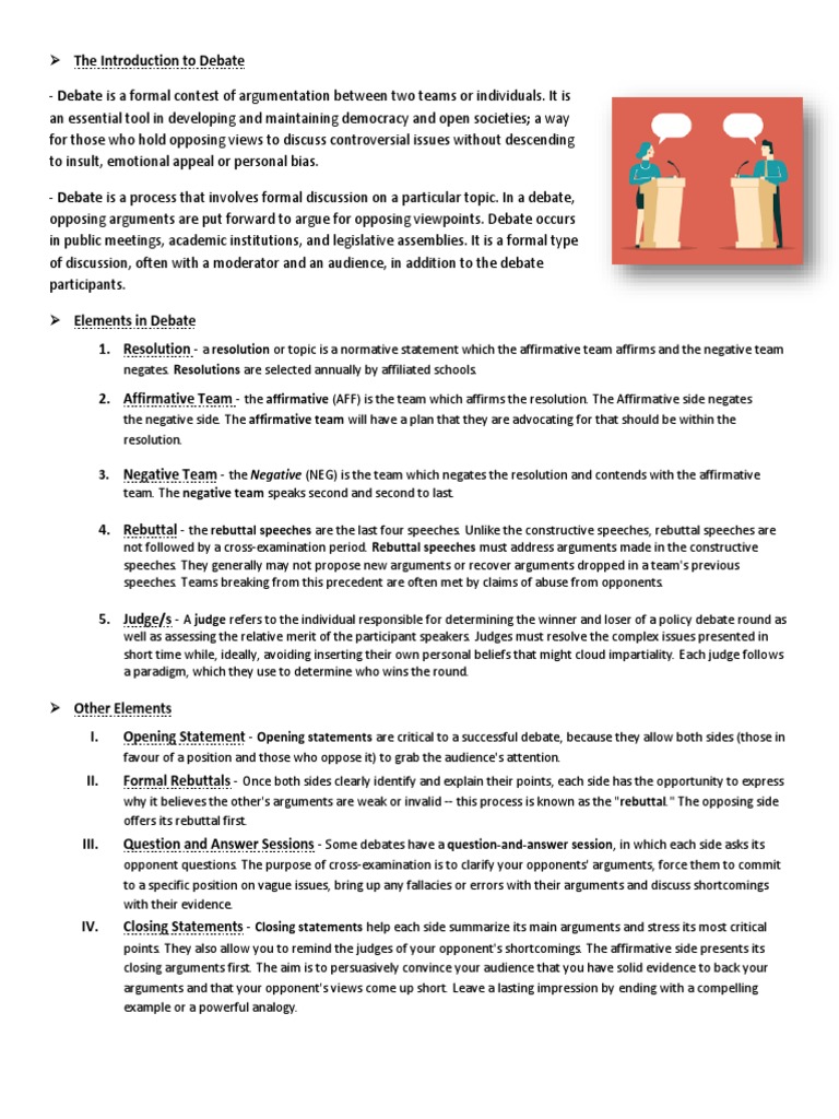 Introduction to Formal Debate Essentials | PDF | Public Sphere ...