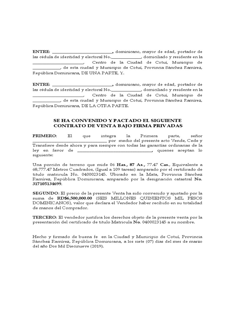 Modelo de Acuerdo Legal | PDF | República Dominicana | Gobierno