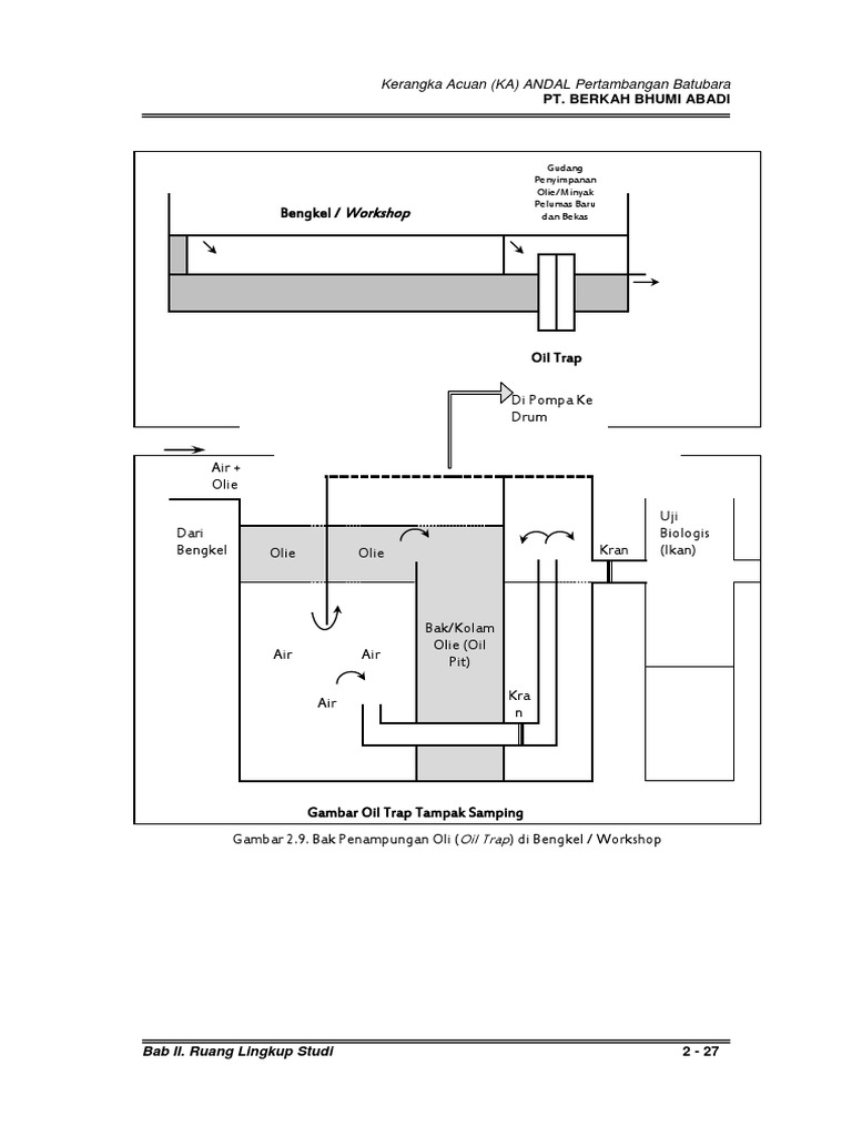Desain Oil Trap untuk Workshop Tambang | PDF