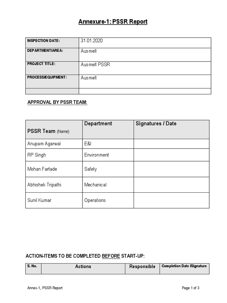 PSSR of Ausmelt ASD - 31.01.2020 | PDF | Building Engineering ...