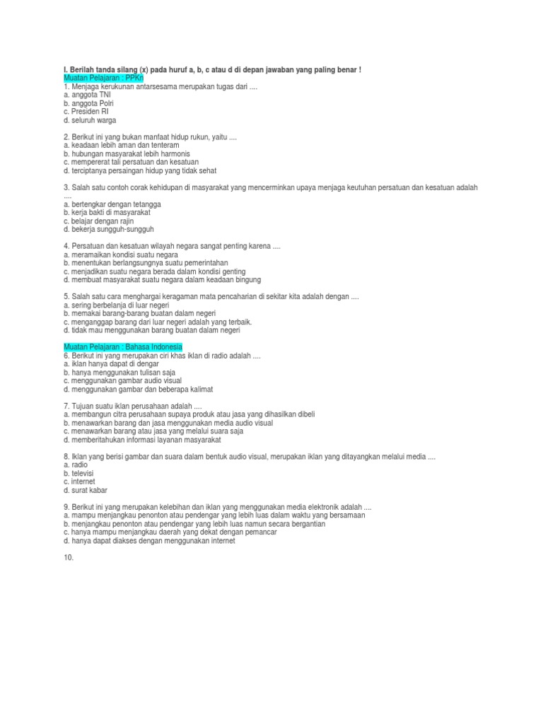 Soal Tema 9 Kls 5 | PDF