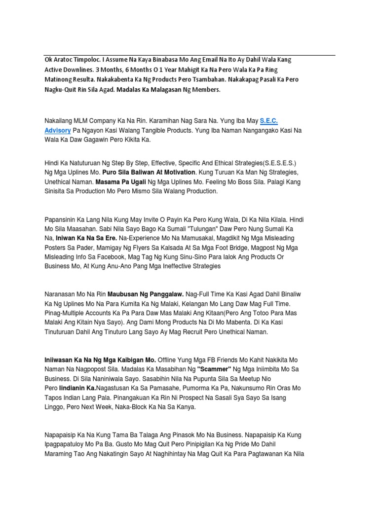 Karl Serrano Message | PDF