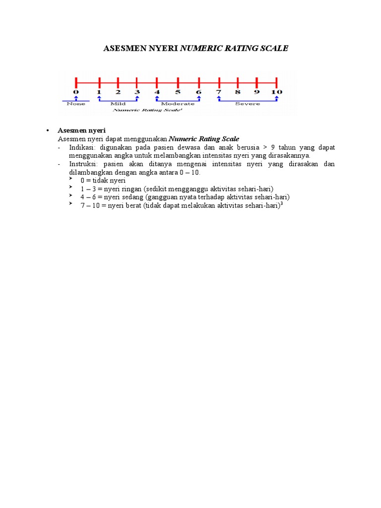 Asesmen Nyeri Numeric Rating Scale | PDF