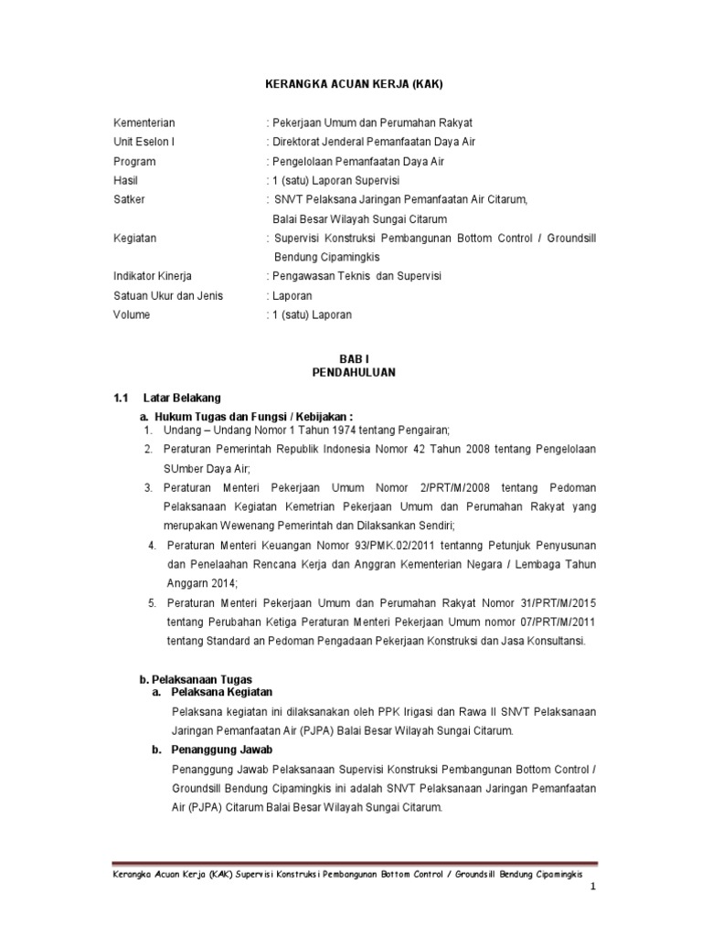 Kak SPV Groundsill Cipamingkis PDF | PDF