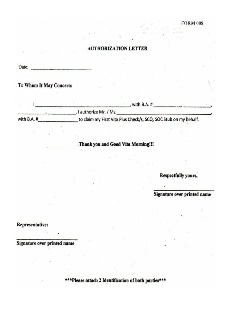 AUTHORIZATION LETTER