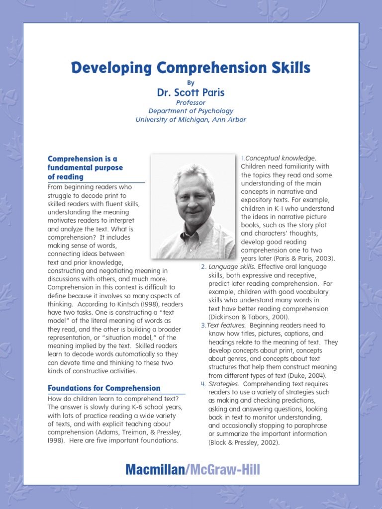 Developing Reading Comp PDF | PDF | Reading Comprehension | Cognition