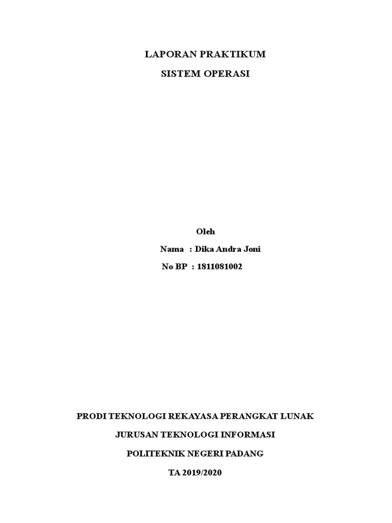 Laporan Praktikum Sistem Operasi | PDF