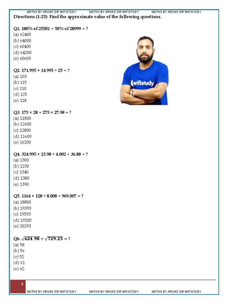 1000 Math Questions by Arun Sir | PDF | Sports