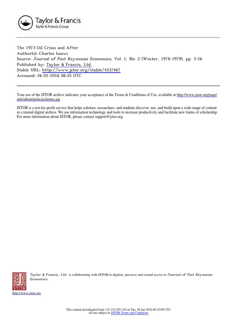 The 1973 Oil Crisis and After | PDF